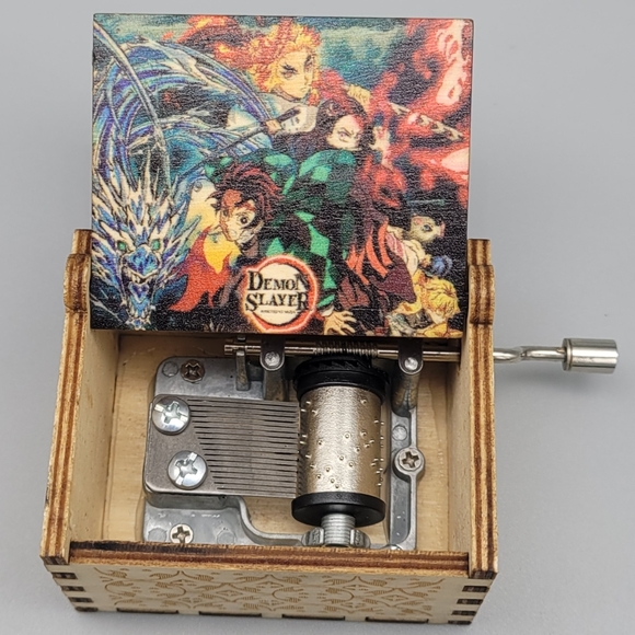Accents | Demon Slayer Hand Cranked Engraved Anime Mini Music Box ...